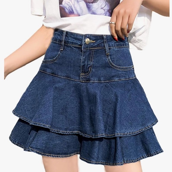 Yeokou Skirts Yeokou Womens Casual Slim Aline Pleated Ruffle Short